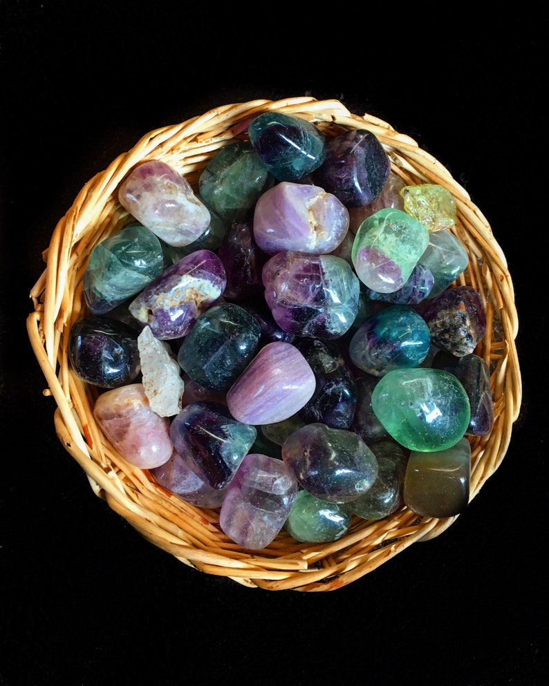 Rainbow Fluorite Tumbled Polished Stones | Etsy