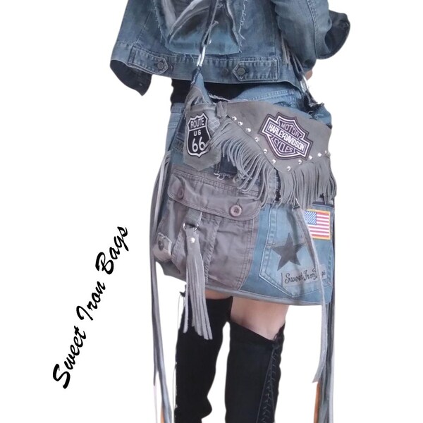 Harley Denim Purse - Etsy