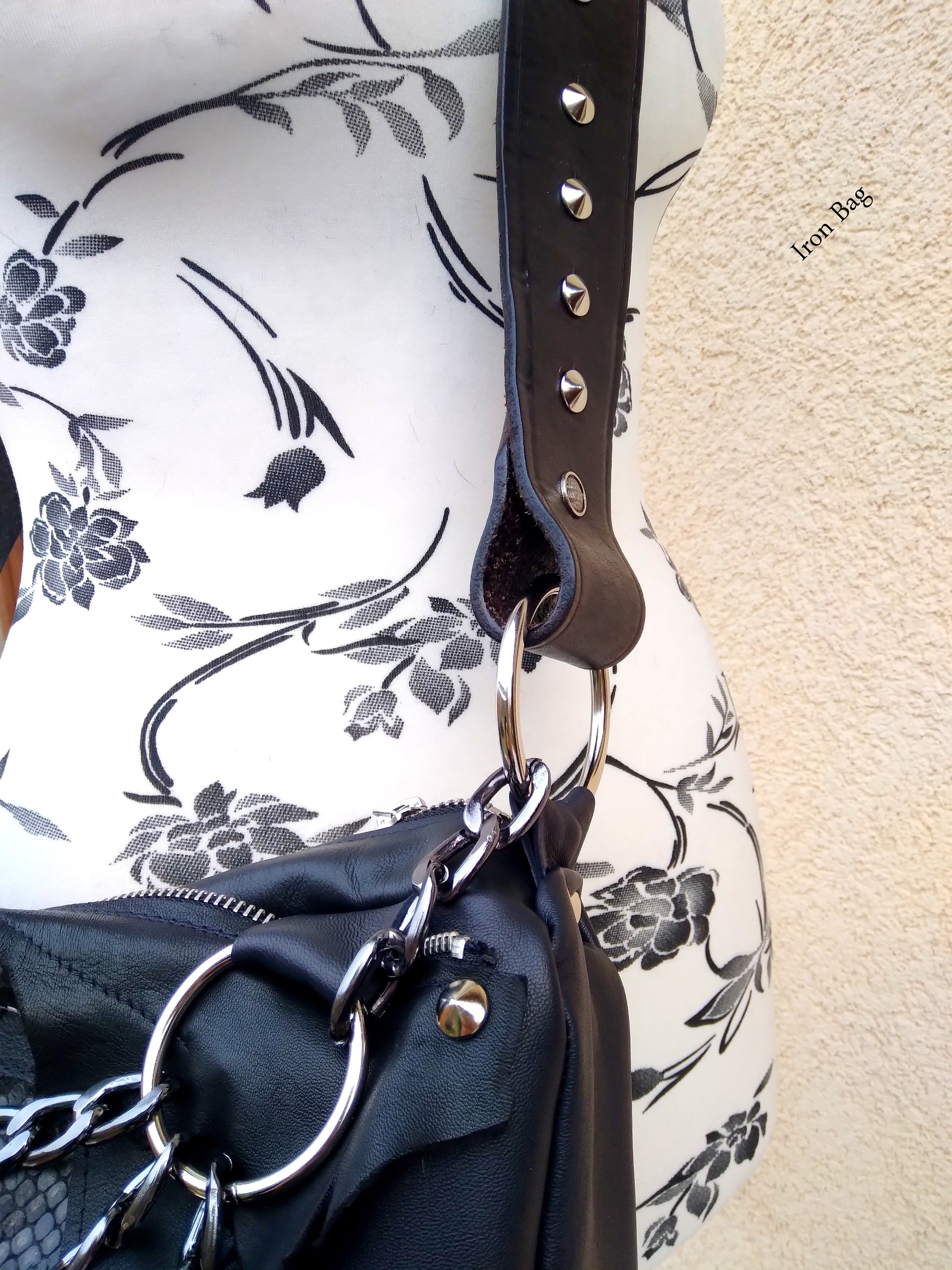 Dark Blue Chain Bag Snake Leather Shoulder Bag Hobo Goth - Etsy