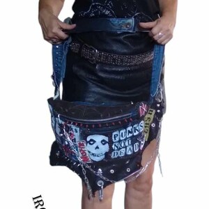 Punk Rock Bag in Denim and Leather - Etsy