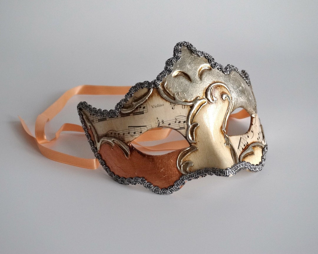 Venetian Carnival Colombina Mask, Color Gold Silver and Copper - Etsy