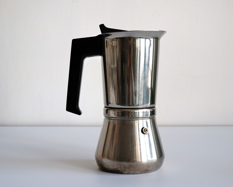 Caffettiera in acciaio vintage VEV Vespress manico nero 6 - Etsy Italia