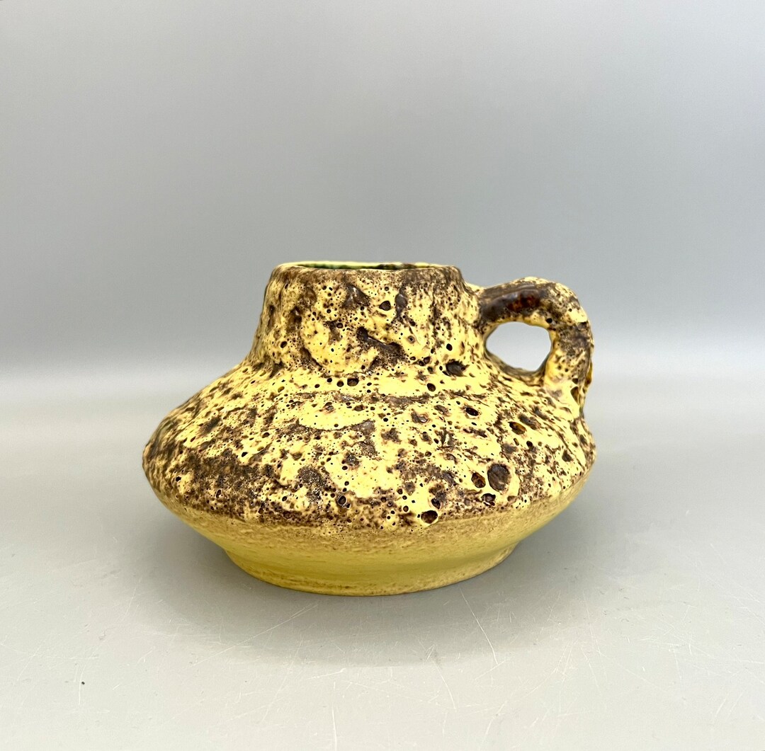 Ruscha Keramik 350 Beautiful Rare Yellow Fat Lava Vase, Aqua Green ...