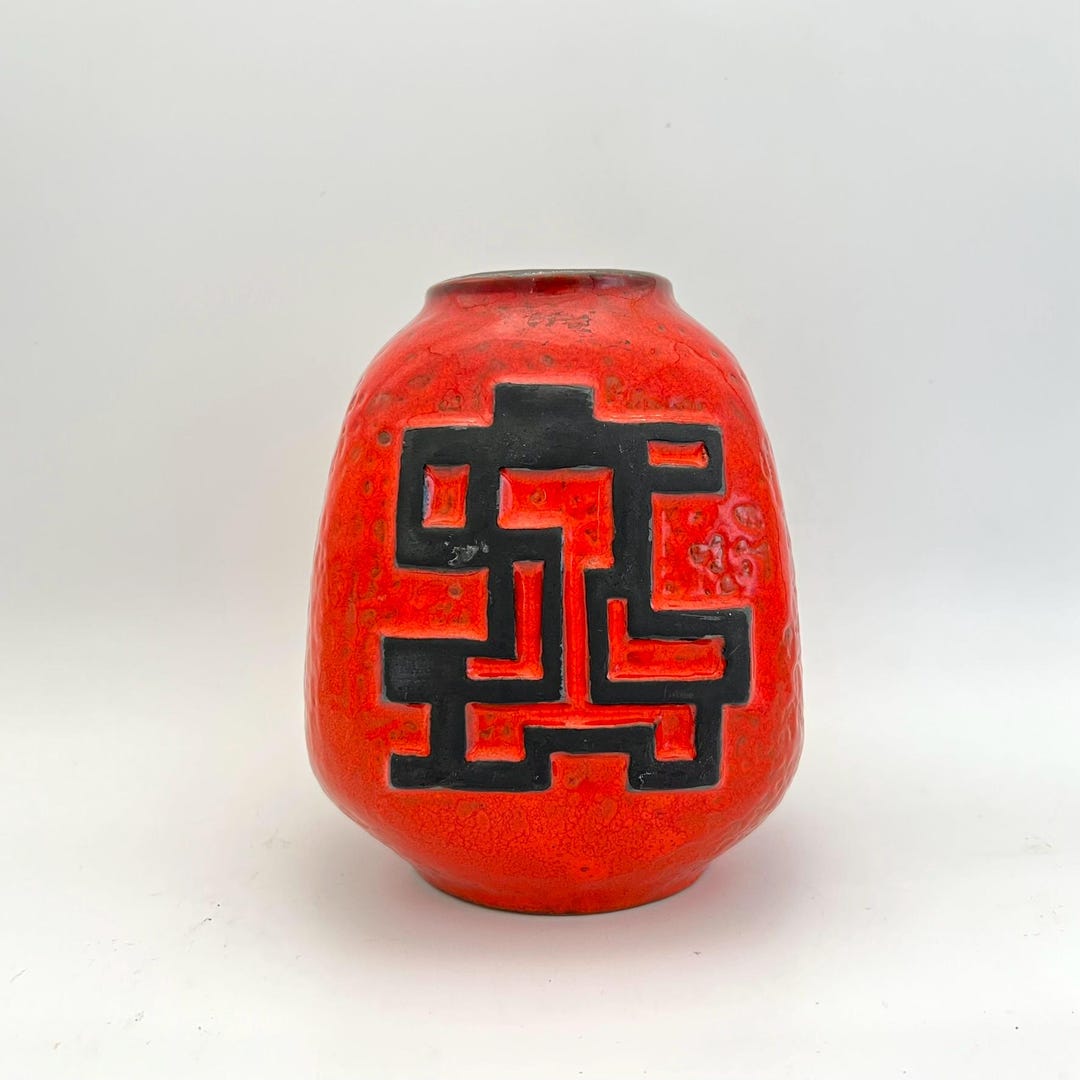 Carstens Tönnieshof 72 Vintage Relief Vase, Geometric Pattern ...