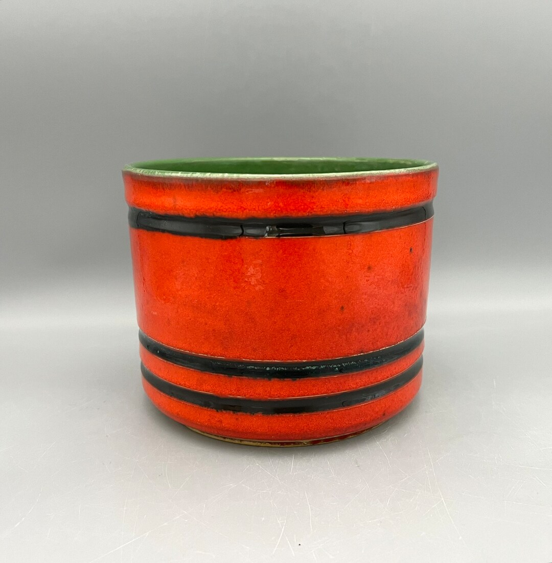 Spara Edel - Keramik Planter 1970s Stylish Funky Red / Green / Black ...