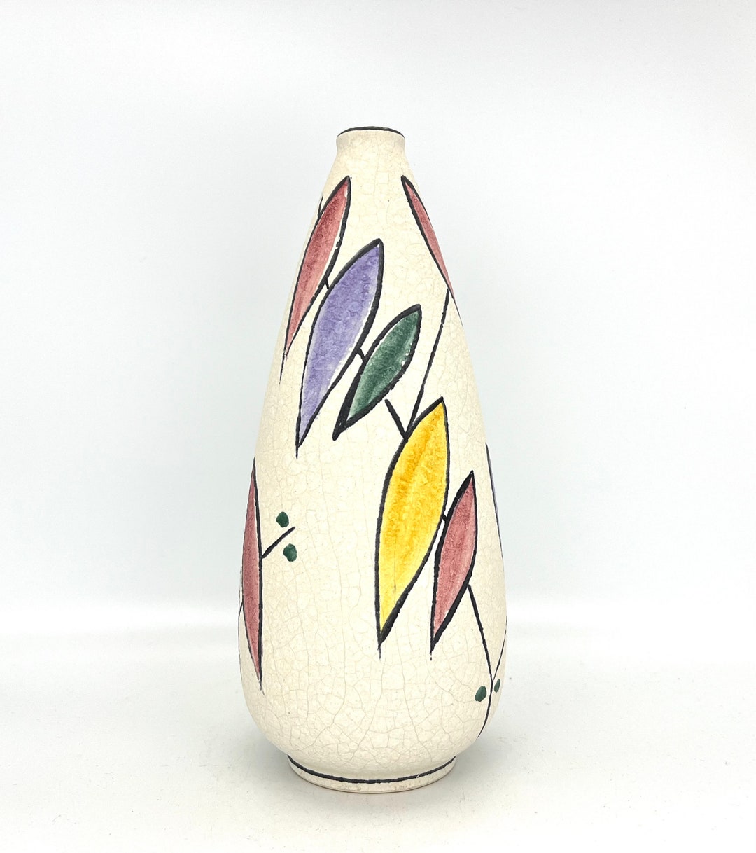 Schlossberg , Decor: Wien , Rare Stylish Vintage Vase 1950s. / 1960s. Handdecorated West Germany ...