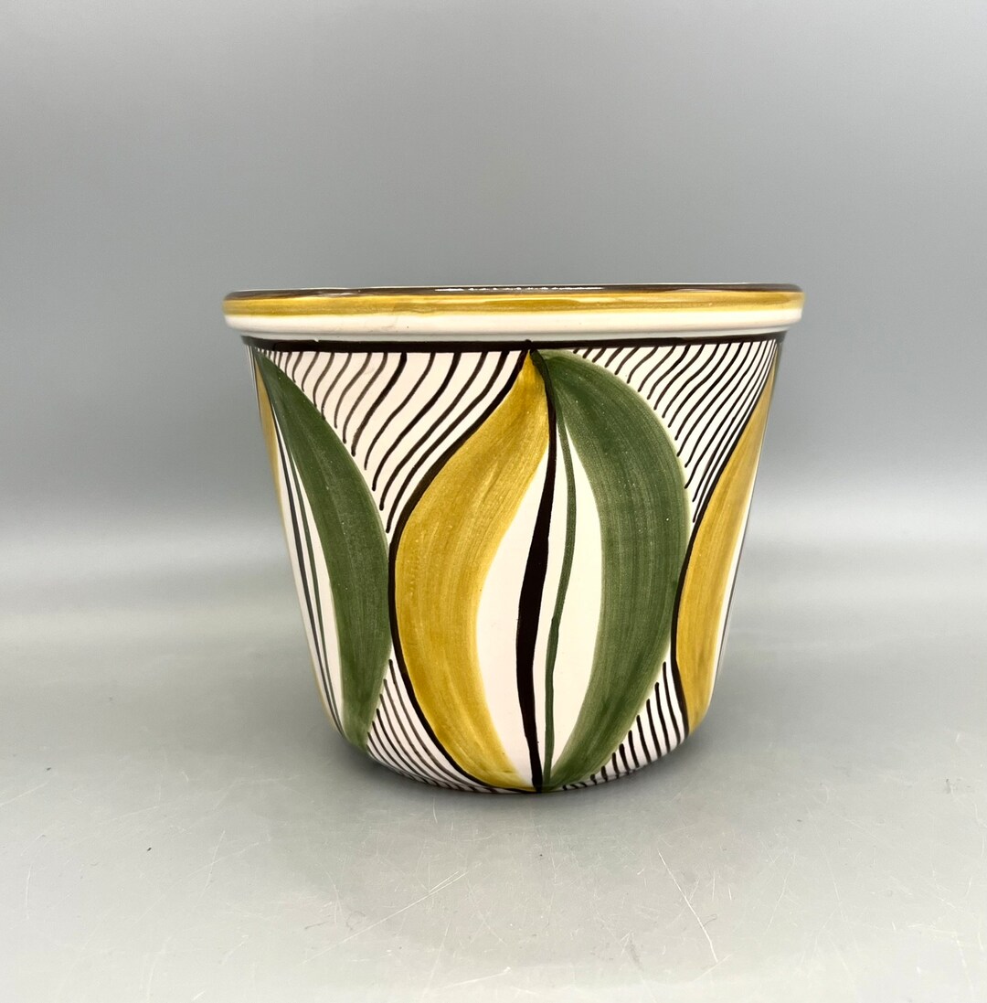 Silberdistel Keramik Design, Yellow Black White and Green Handdecorated ...