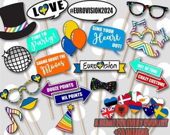 Printable Eurovision 2024 Photo Booth Party Props - Etsy UK