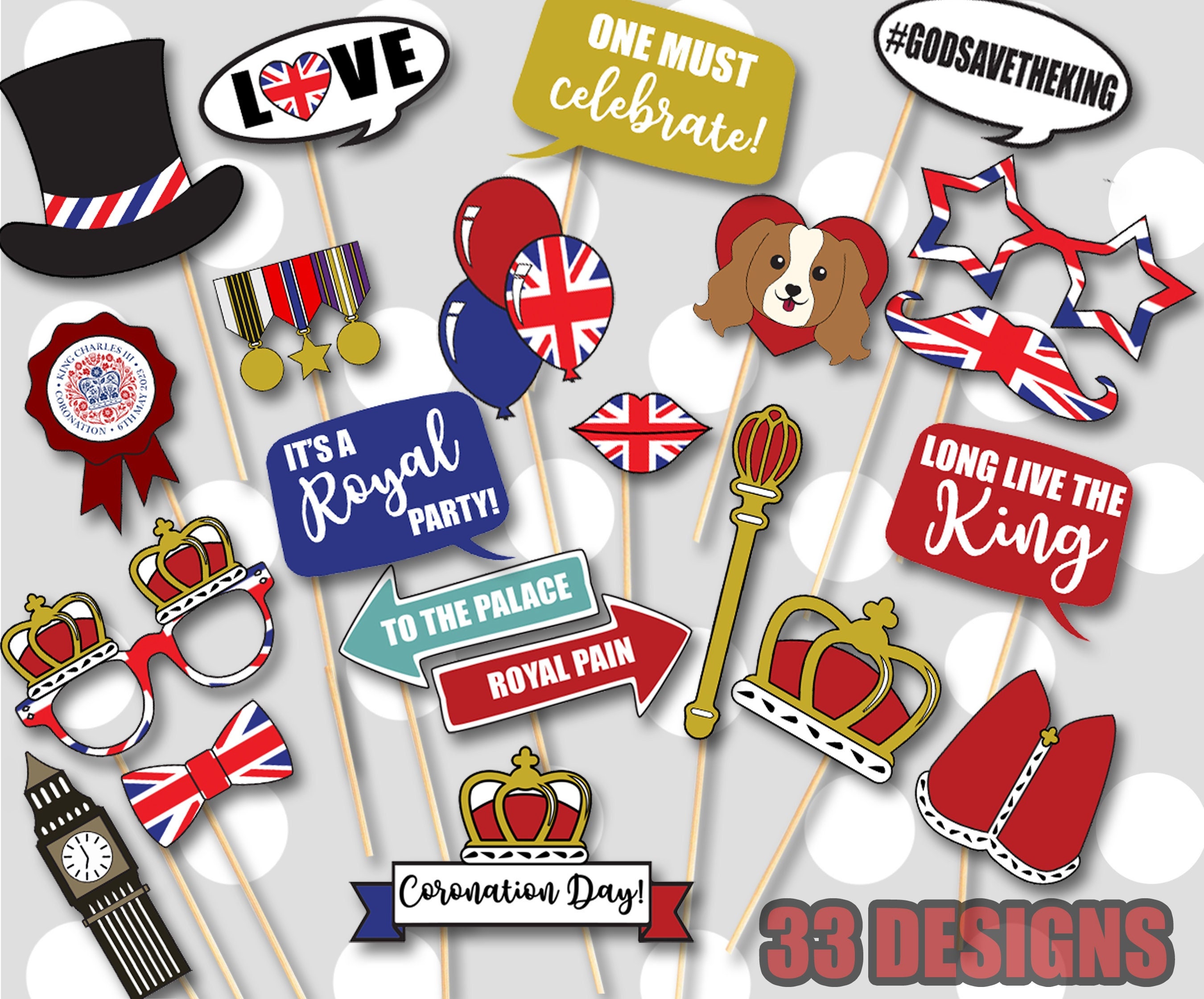 PRINT AT HOME King Charles Coronation Party Props - Etsy