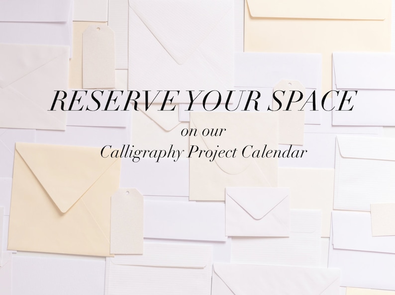 Calligraphy Project Calendar Reservation Wedding Envelopes - Etsy
