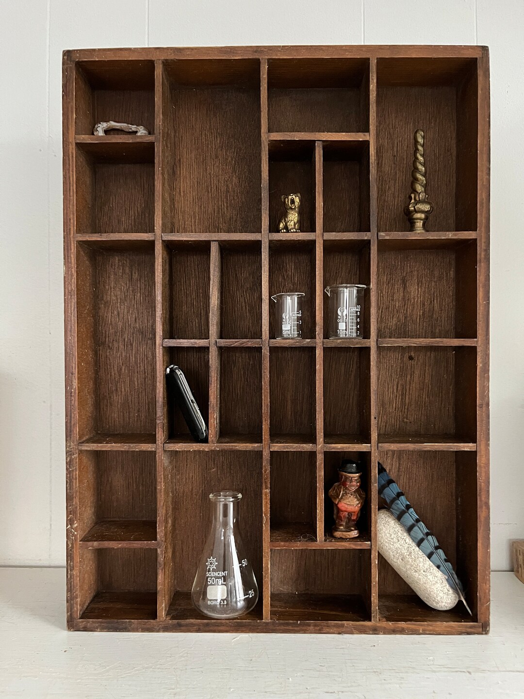 Vintage Shadow Box | Divided Box - Etsy