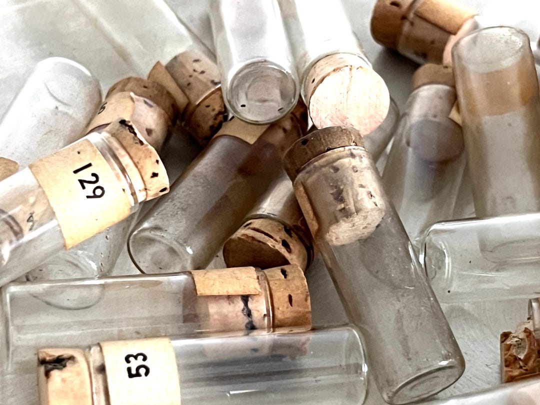 Vintage Glass Vials | Watchmaker Parts Vials With Corks, 25 Pcs. - Etsy