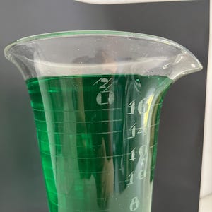 Small Antique Glass Lab Beaker, Etched With Pour Spout Vintage Barware ...