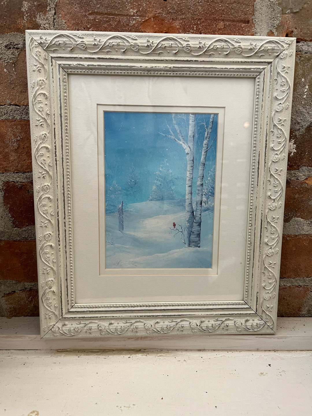 Framed Signed Original Acrylic Painting, Snow Watcher - Etsy