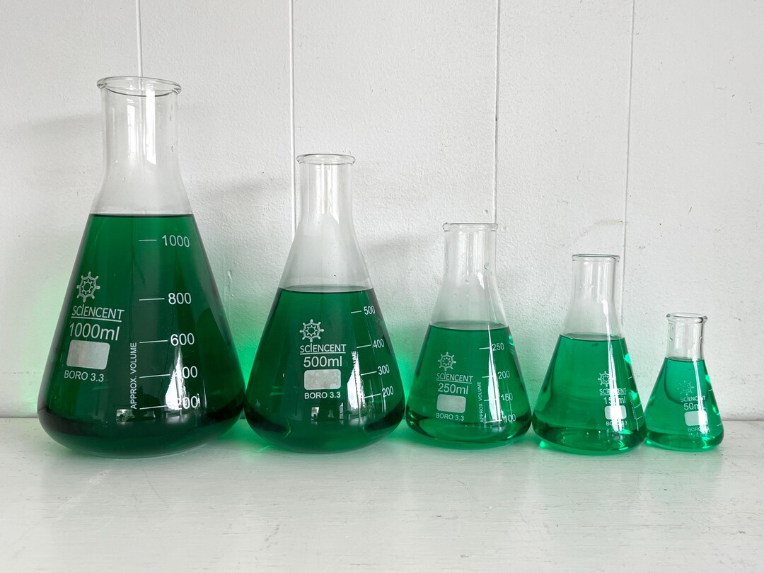 Set of Five Vintage Laboratory Beakers, Sciencent Boro Glass - Etsy