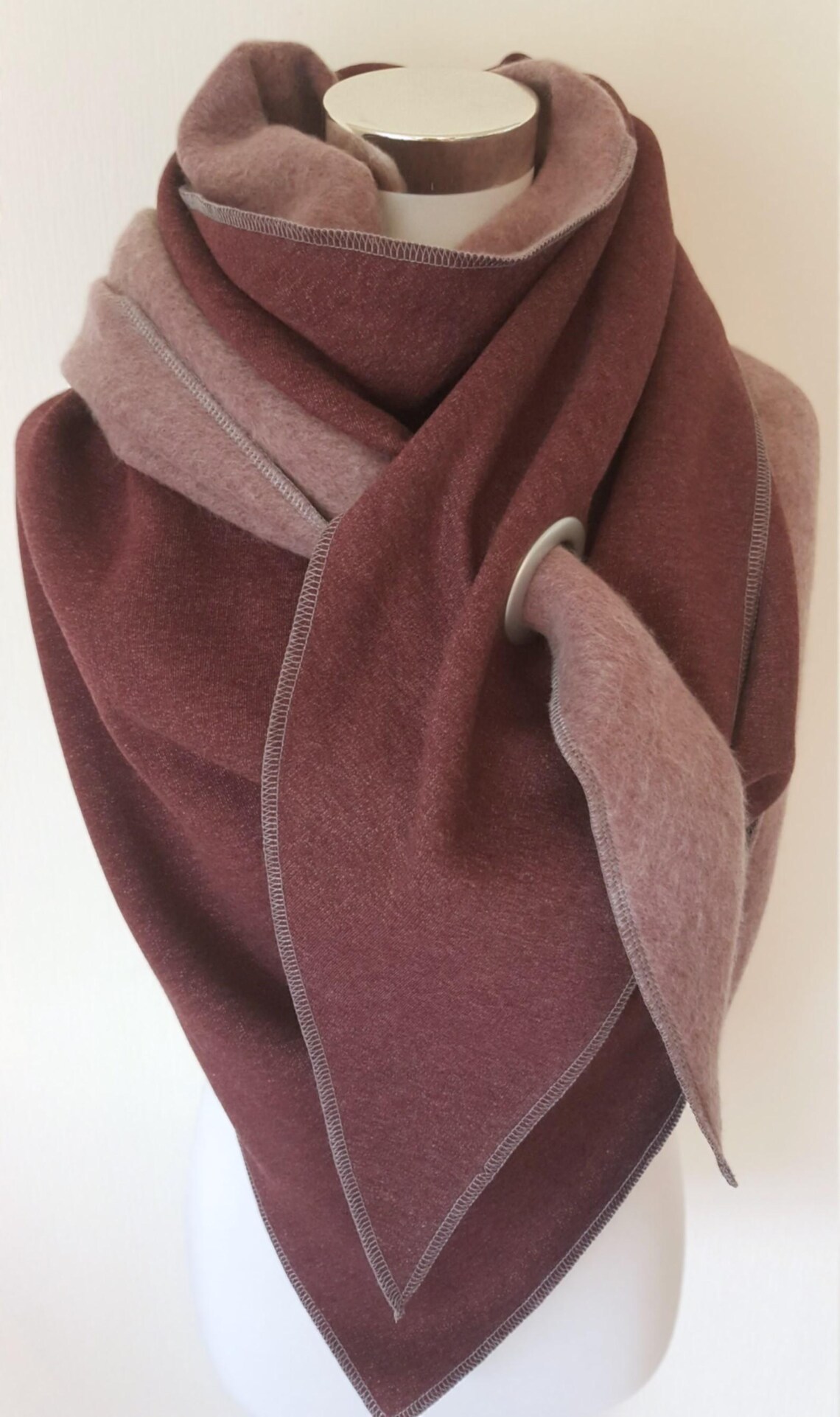 XXL-Schal aus Wintersweat in Dunkelrot Uni - Etsy.de