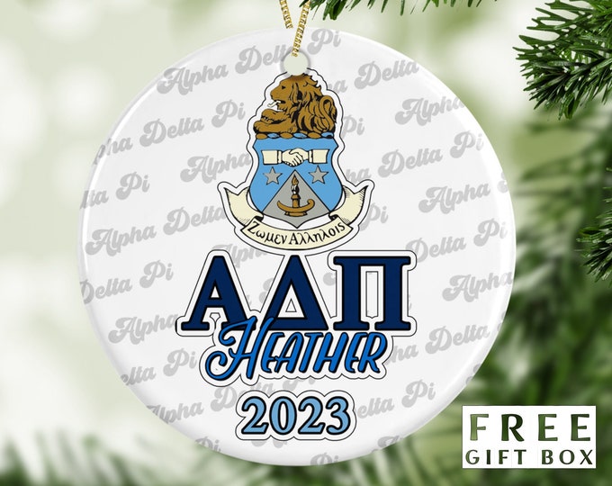Alpha Delta Pi Glittered Sorority Ornament Adp Ornament - Etsy