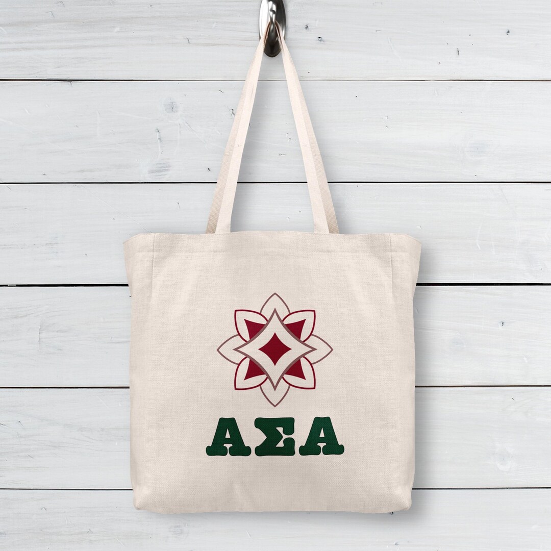 Alpha Sigma Alpha Custom Canvas Tote Bag - Perfect Sorority Gift! - Etsy