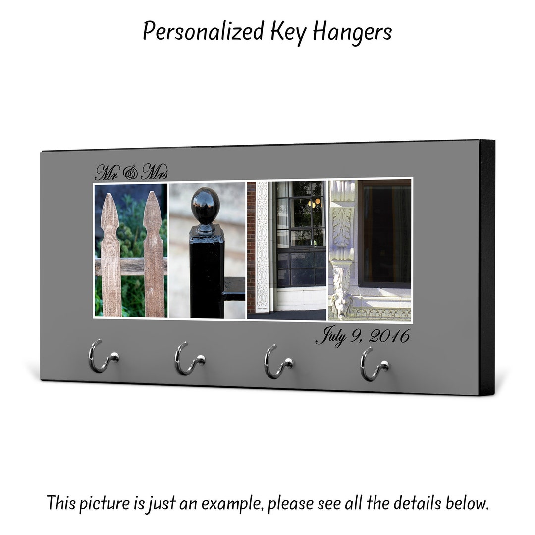 Custom Couple Key Holder for Wall - Perfect 1st Anniversary or Newly ...