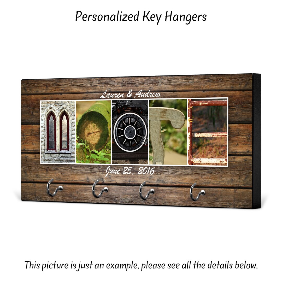 Custom Couple Key Holder for Wall Perfect 1st Anniversary or Newly Wed ...