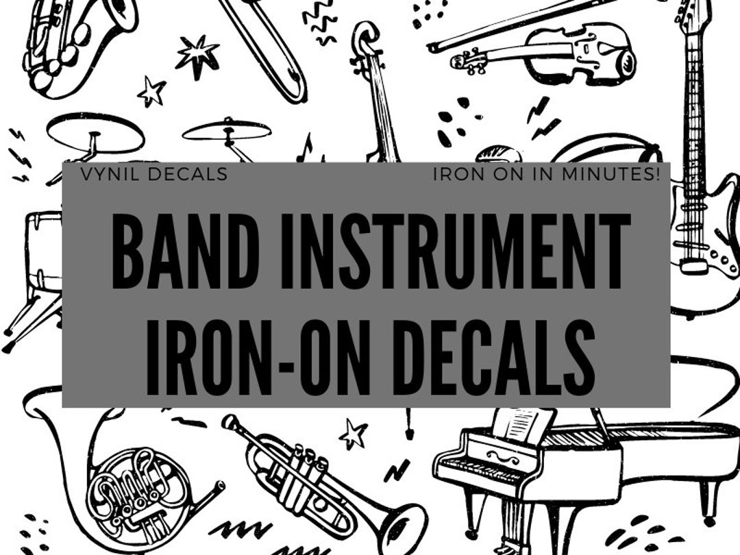 Band Instrument- Iron-on Vinyl Transfer Many Instruments to Choose From ...