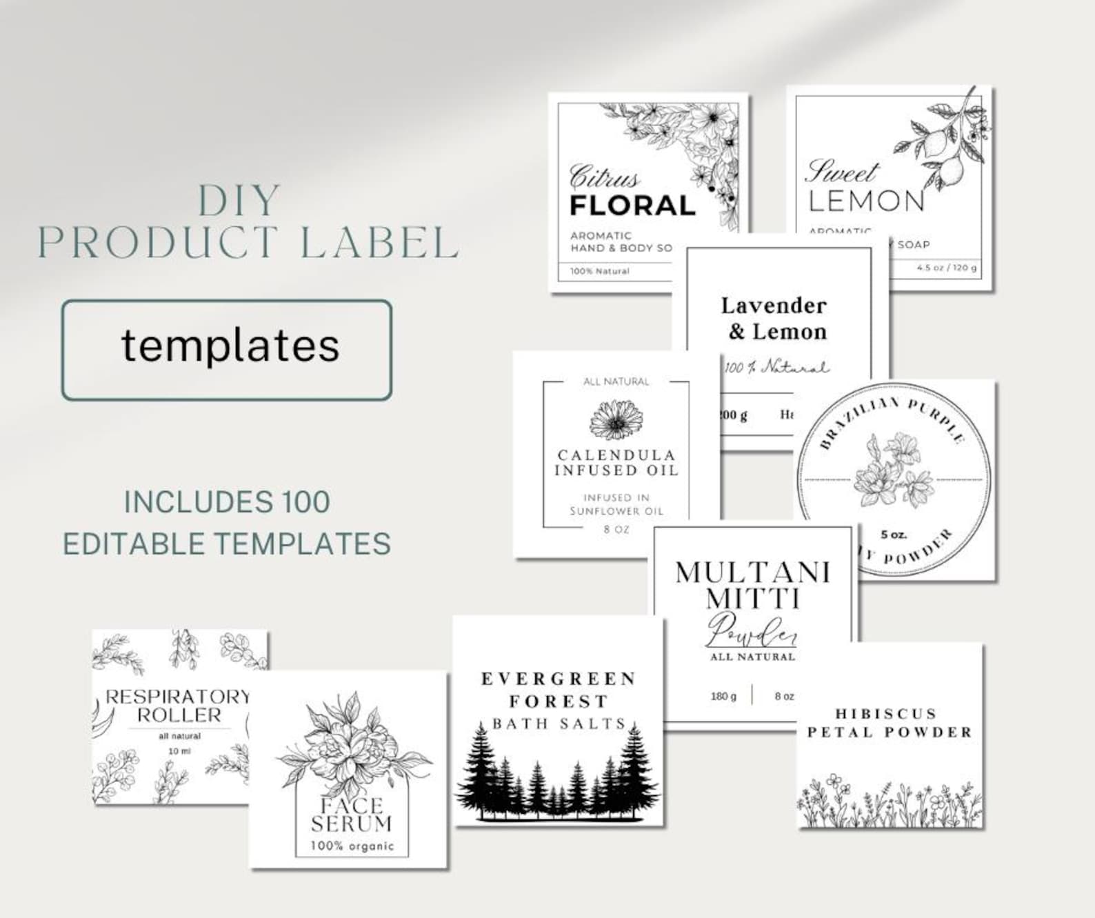 DIY Product Label Templates: Printable - Etsy