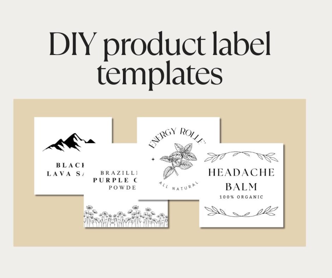 DIY Product Label Templates: Printable - Etsy
