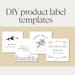 DIY Product Label Templates: Printable - Etsy