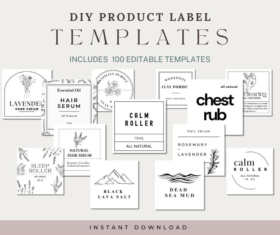 DIY Product Label Templates: Printable - Etsy