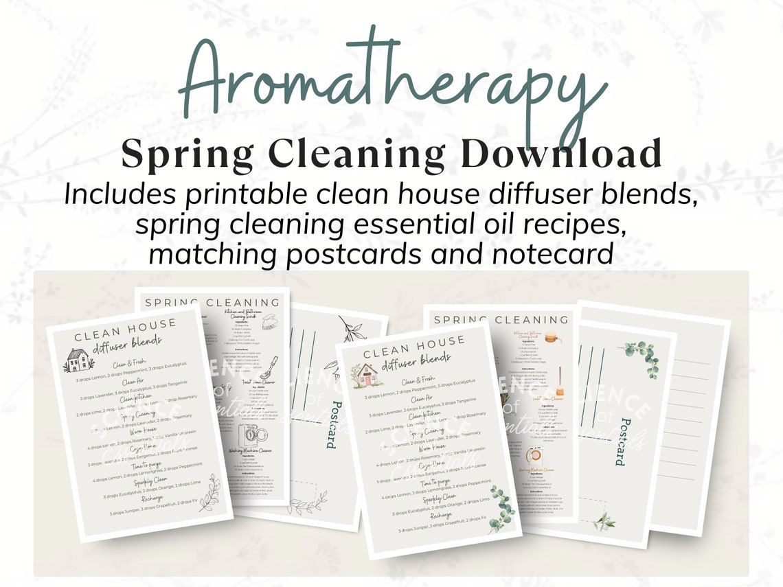 Aromatherapy Spring Cleaning Printable - Etsy