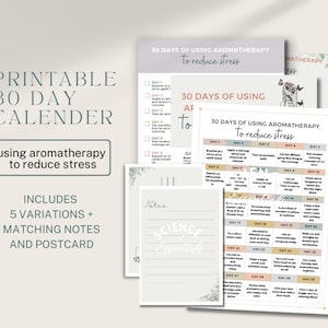 30 Day Aromatherapy Calendar to Reduce Stress: Printable - Etsy
