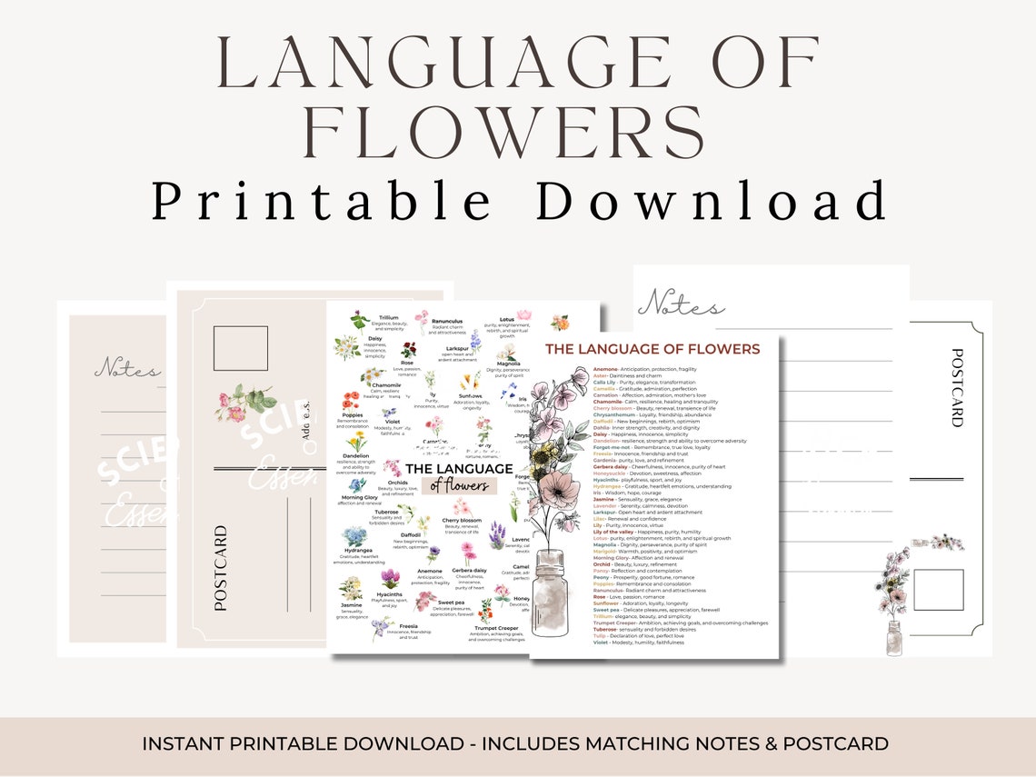 Language of Flowers: Printable - Etsy