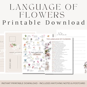 Language of Flowers: Printable - Etsy