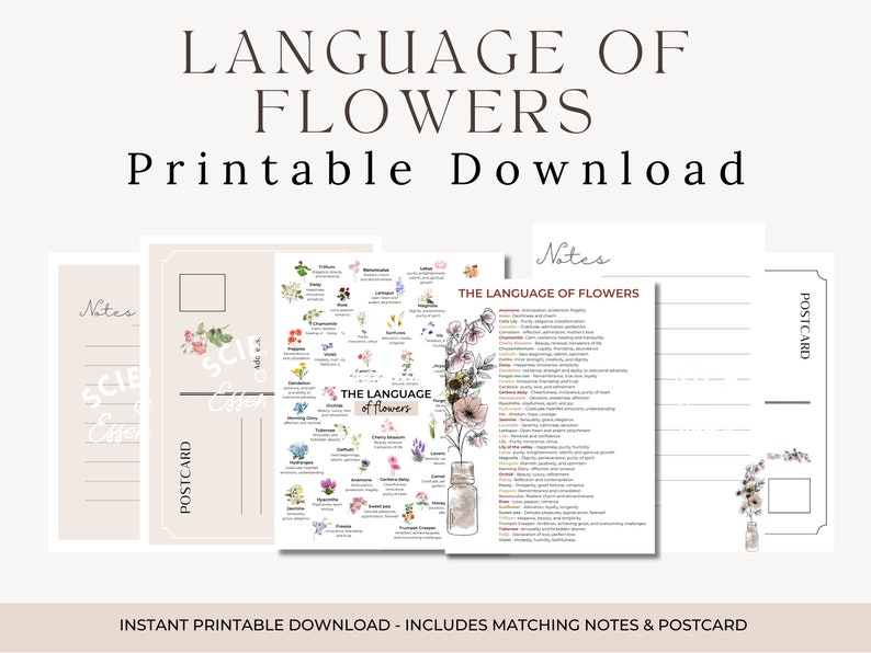 Language of Flowers: Printable - Etsy