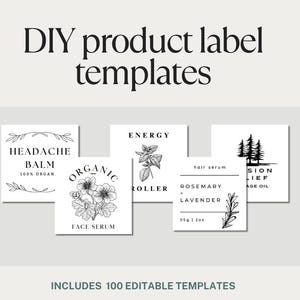 DIY Product Label Templates: Printable - Etsy