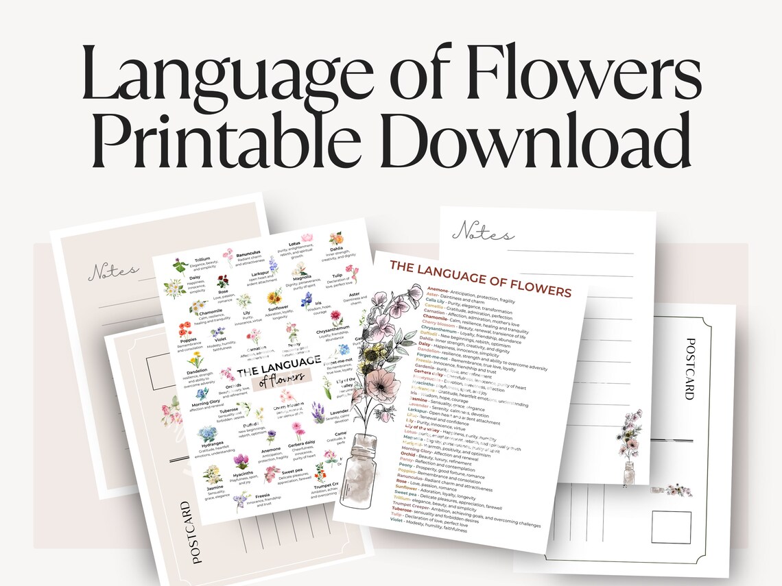 Language of Flowers: Printable - Etsy