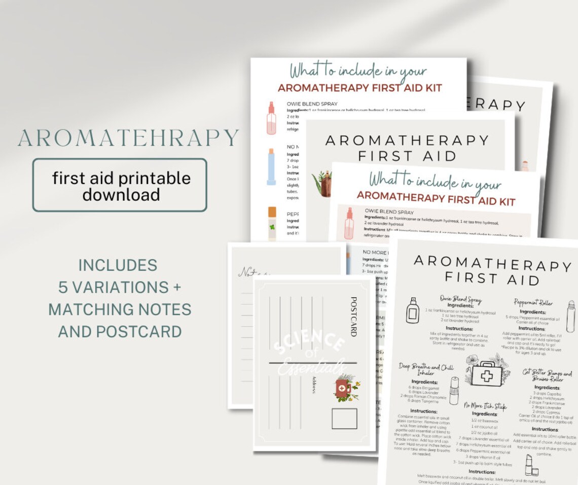 Aromatherapy for First Aid Support: Printable - Etsy