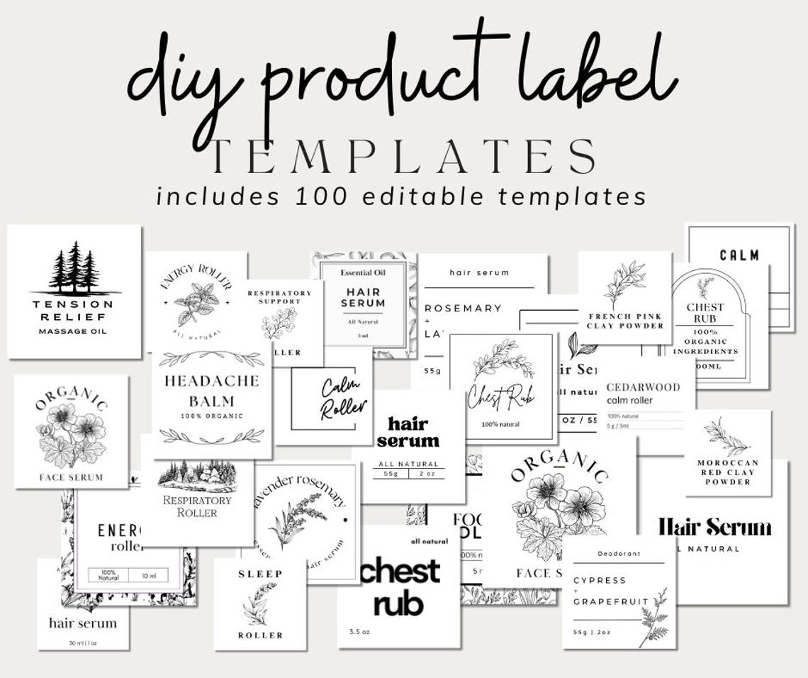 DIY Product Label Templates: Printable - Etsy