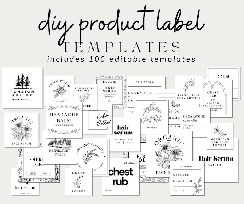 DIY Product Label Templates: Printable - Etsy