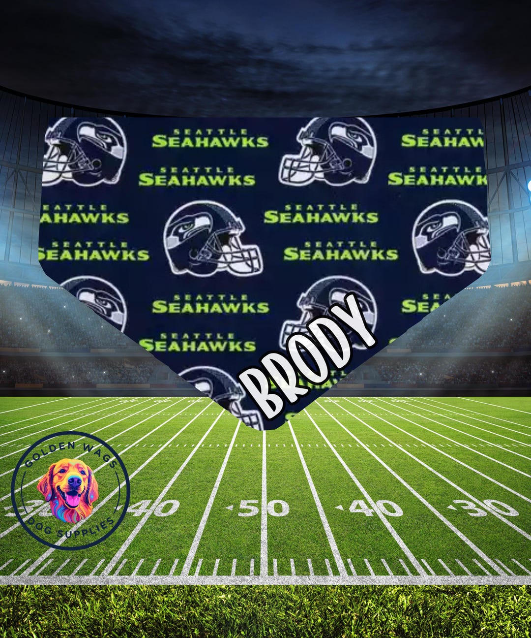 Personalized NFL Bandana • Personalized Football Bandana • NFL Bandana ...