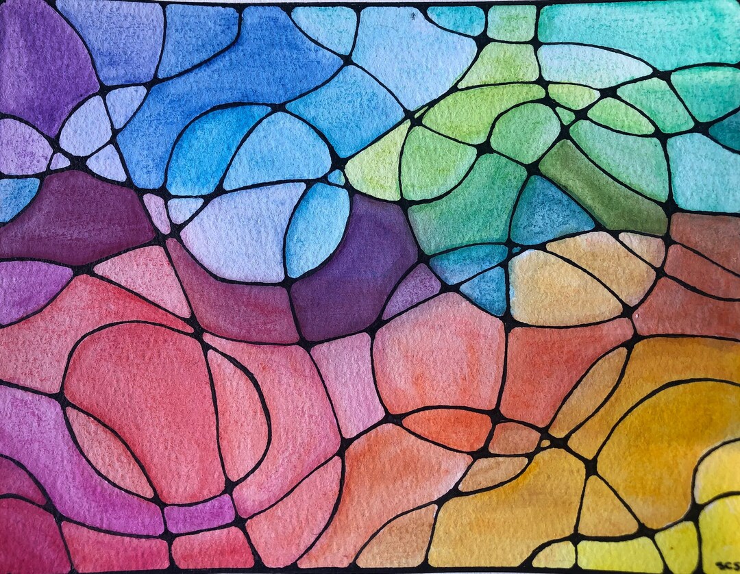 Original Watercolor Abstract Neurographic Art -- Custom Made to Size ...