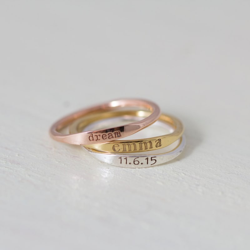Name Rings Stackable - Etsy