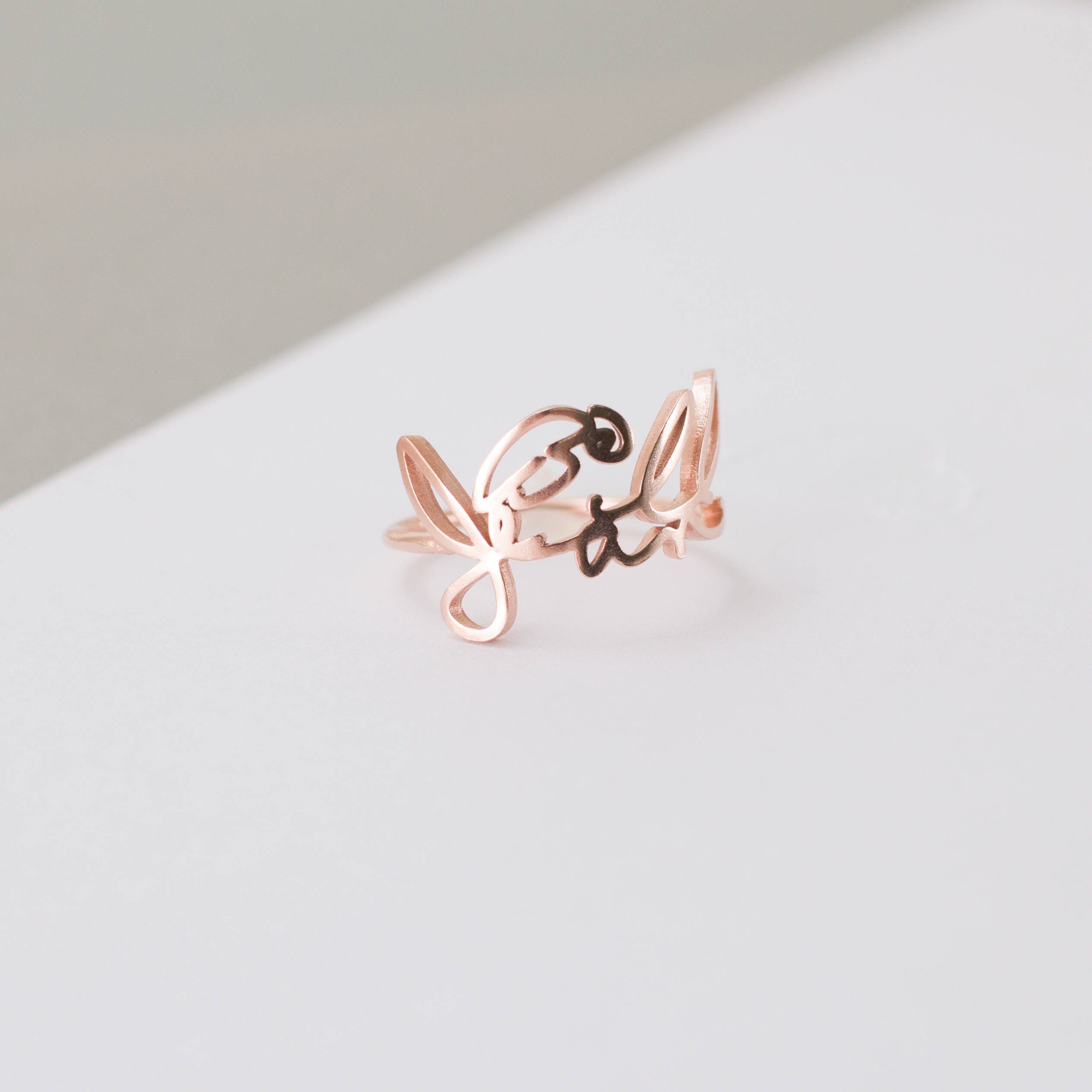 Actual Handwriting Ring Signature Ring Stacking Ring | Etsy