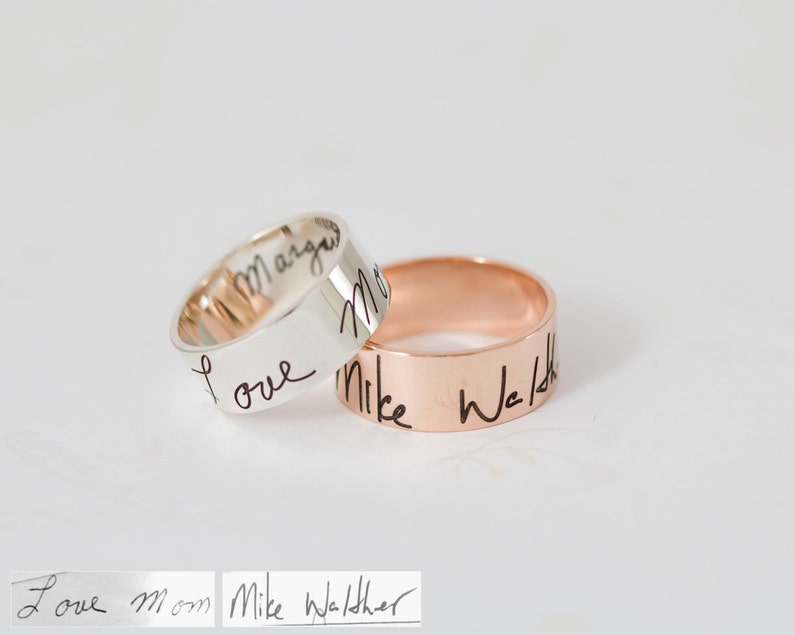 Signature Ring Handwriting Men Ring Memorial Signature - Etsy
