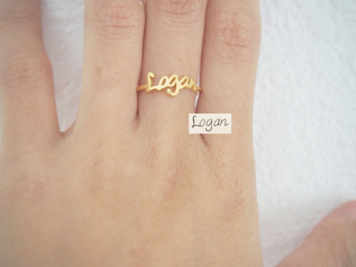 Handwriting Signature Ring – Sterling Silver Personalized Jewelry - Etsy