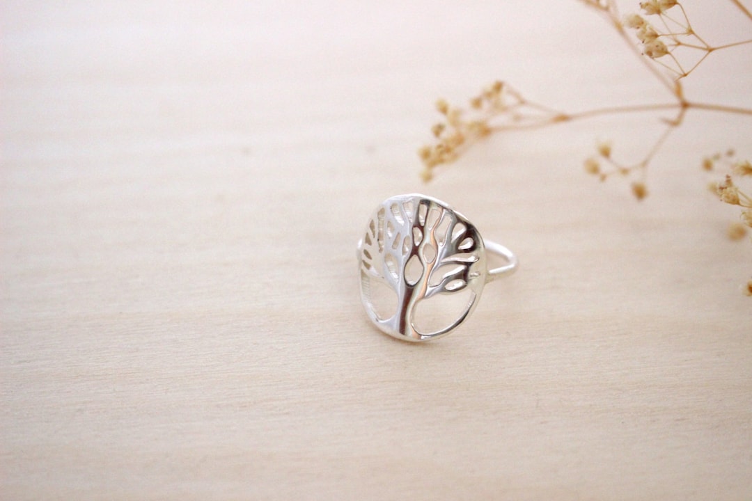 Engraved Tree Ring - Tree of Life Ring in Sterling Silver - Bridesmaid ...