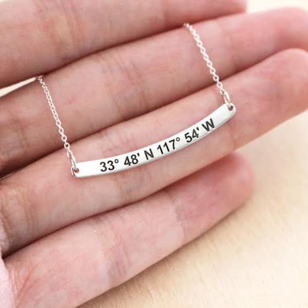 Latitude Longitude Necklace - Etsy