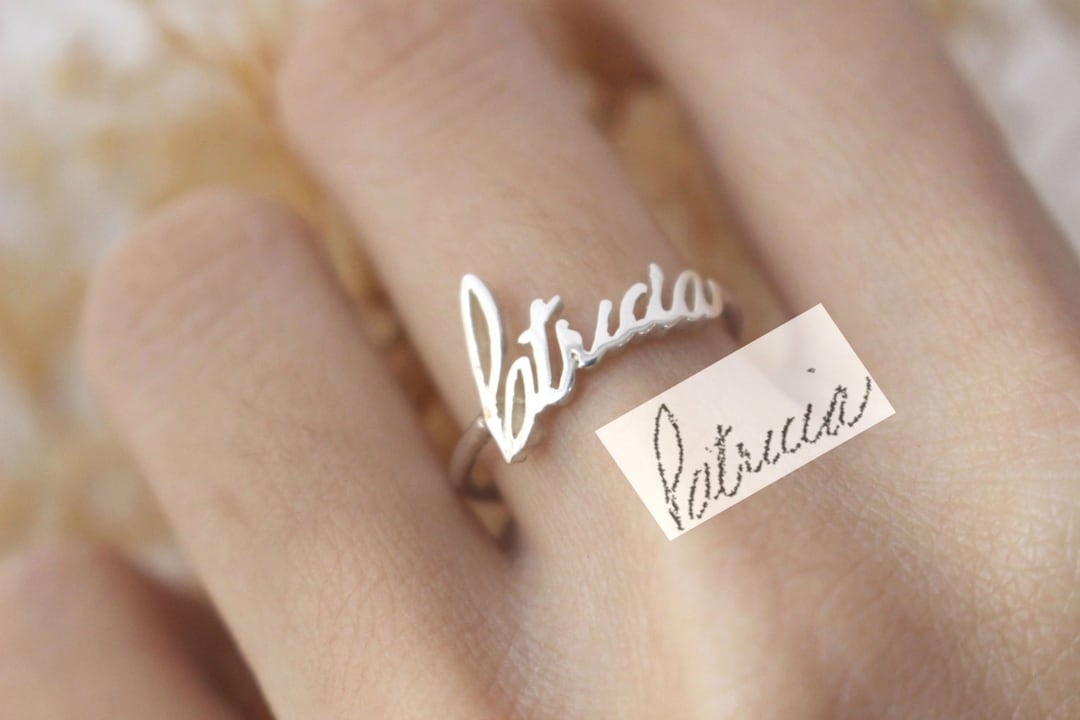 Signature Ring - Personalized Handwriting Ring - Keepsake Jewelry in ...