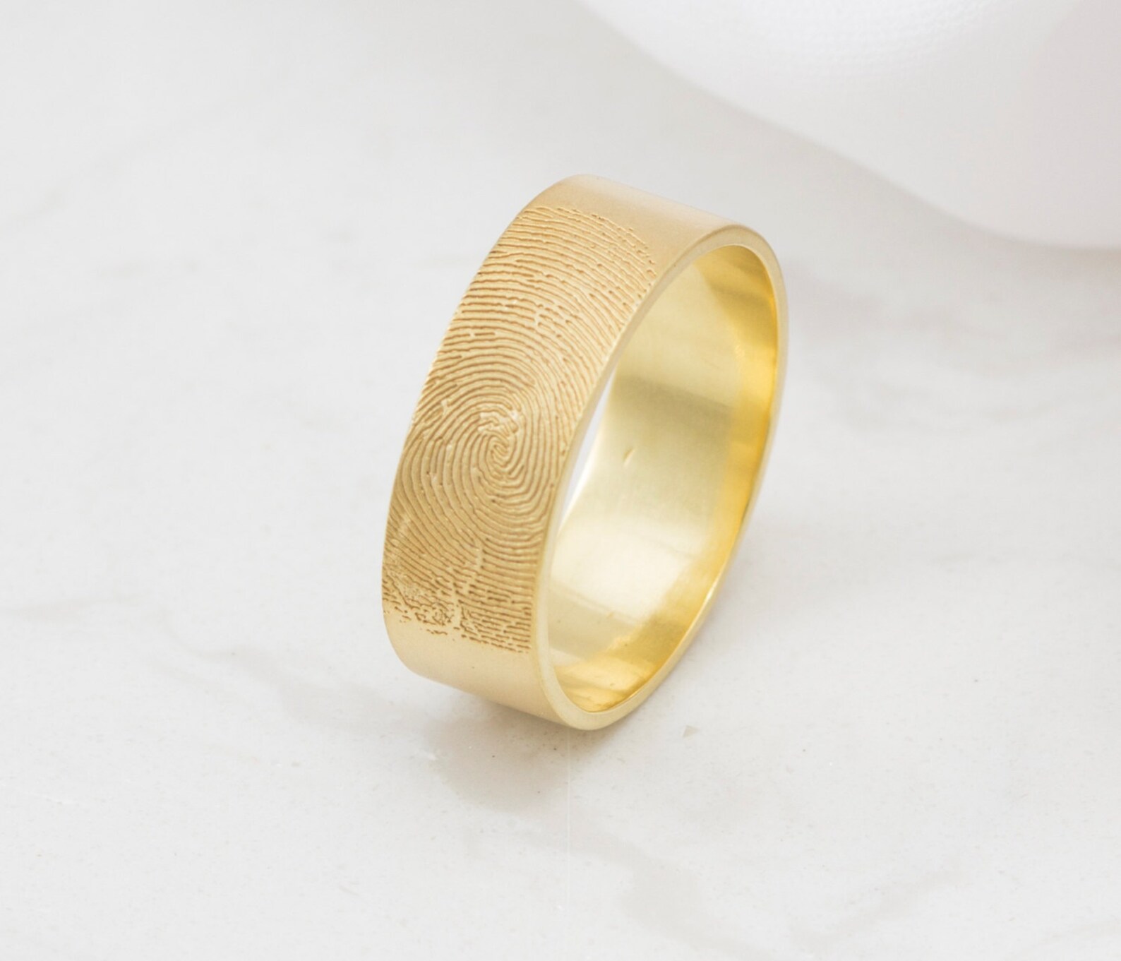 Actual Fingerprint Ring Personalized Fingerprint Band Men - Etsy