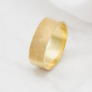 Actual Fingerprint Ring - Personalized Fingerprint Band - Men Ring ...